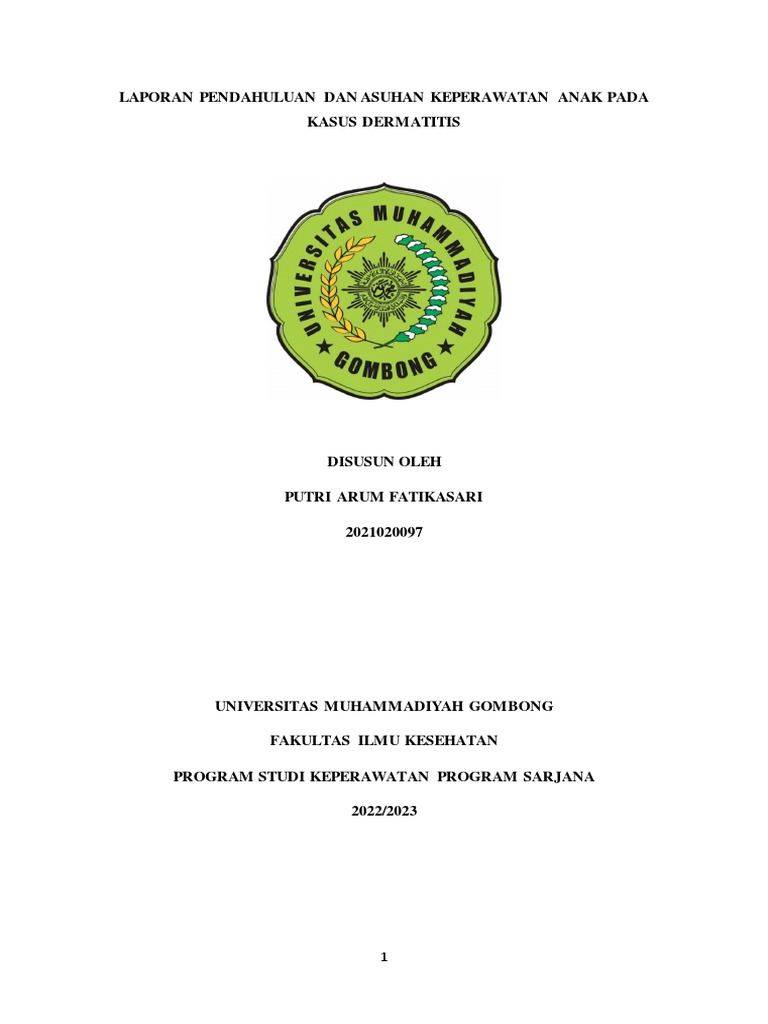 LP ASKEP DERMATITIS - 2021020097 - Putri Arum Fatikasari | PDF | Kesehatan Holistik