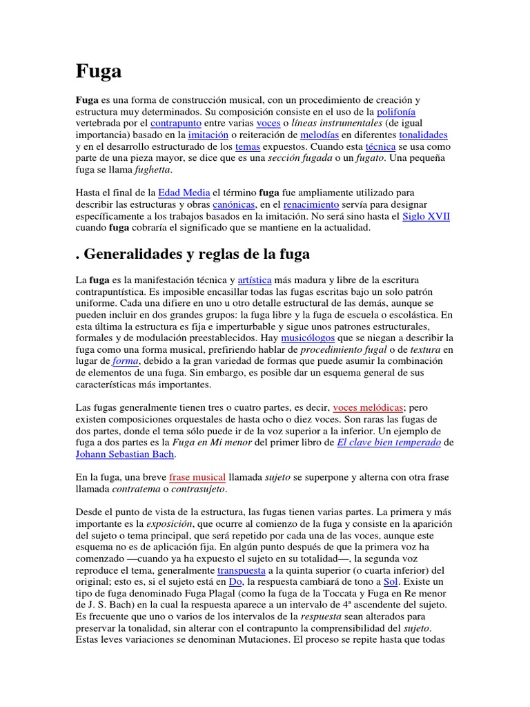 L A Fuga | PDF | Composiciones Musicales | Elementos de la música