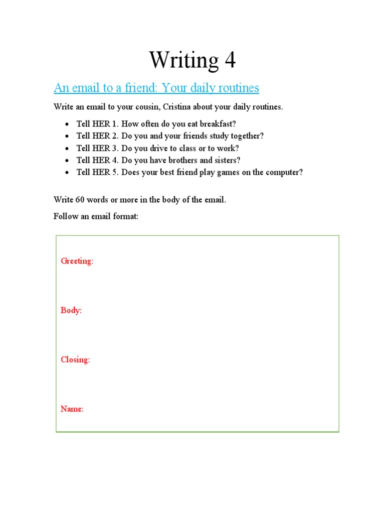 Daily Routines Email Template | PDF | Lifestyle