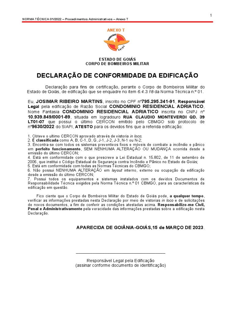Declaraçao de Conformidade | PDF