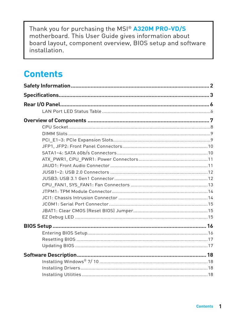 7a36v1.4 (Softcopy) (A320M PRO-VDS) 100x150 | PDF | Bios | Booting