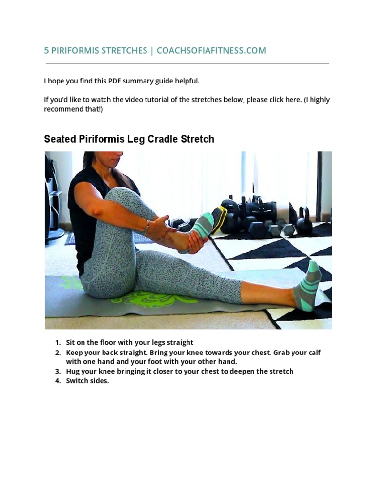 5 Piriformis Stretches PDF | PDF | Knee | Hip