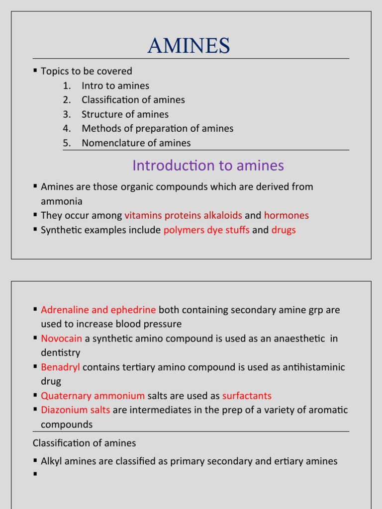 Comprehensive Guide to Amines | PDF | Science & Mathematics