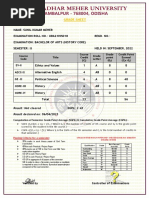 BAMU Marksheet Sample | PDF | Test (Assessment) | Schools