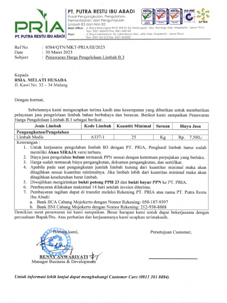 0584 Rsia Melati Husada | PDF