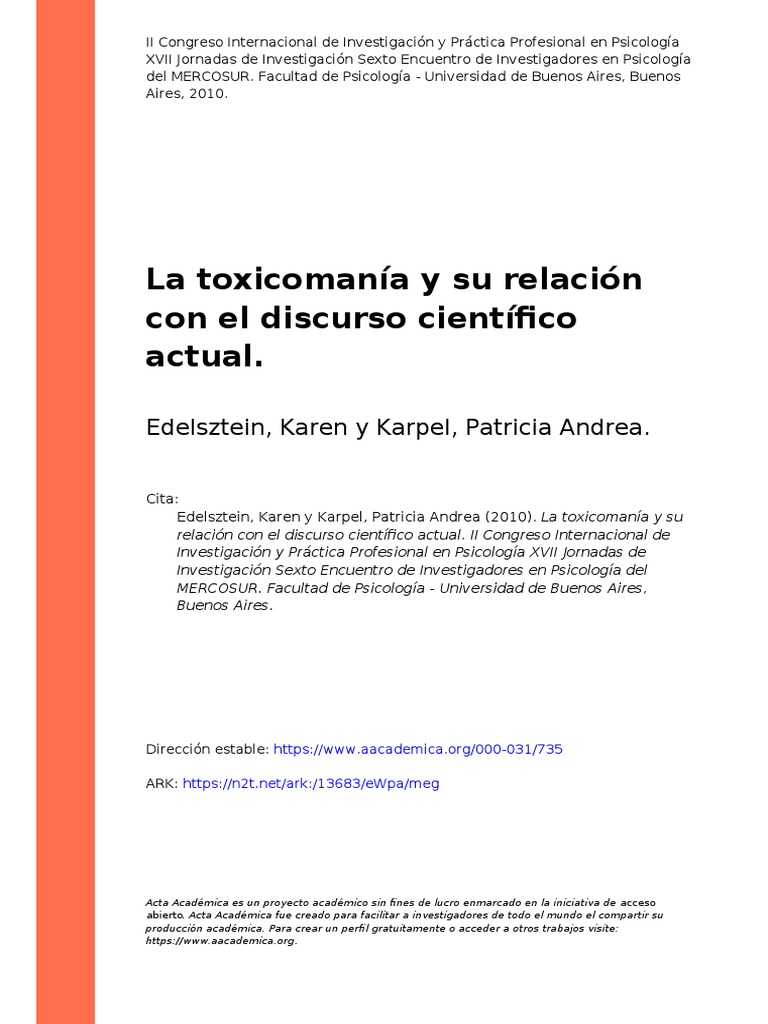 Toxicomanía y discurso científico actual | PDF | Jacques Lacan ...