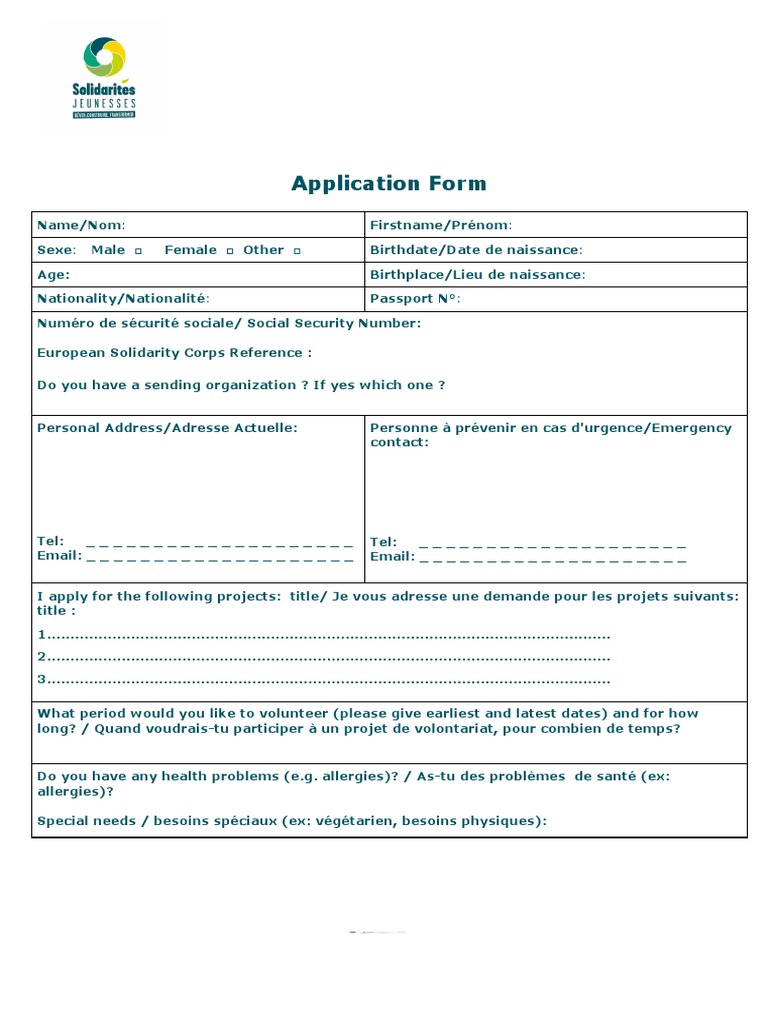 ApplicationForm SJ | PDF