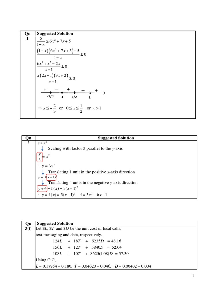 DHS 2021 H2 Math JC1 Mid-Year Exam (Sol) | PDF | Mathematical Objects | Equations