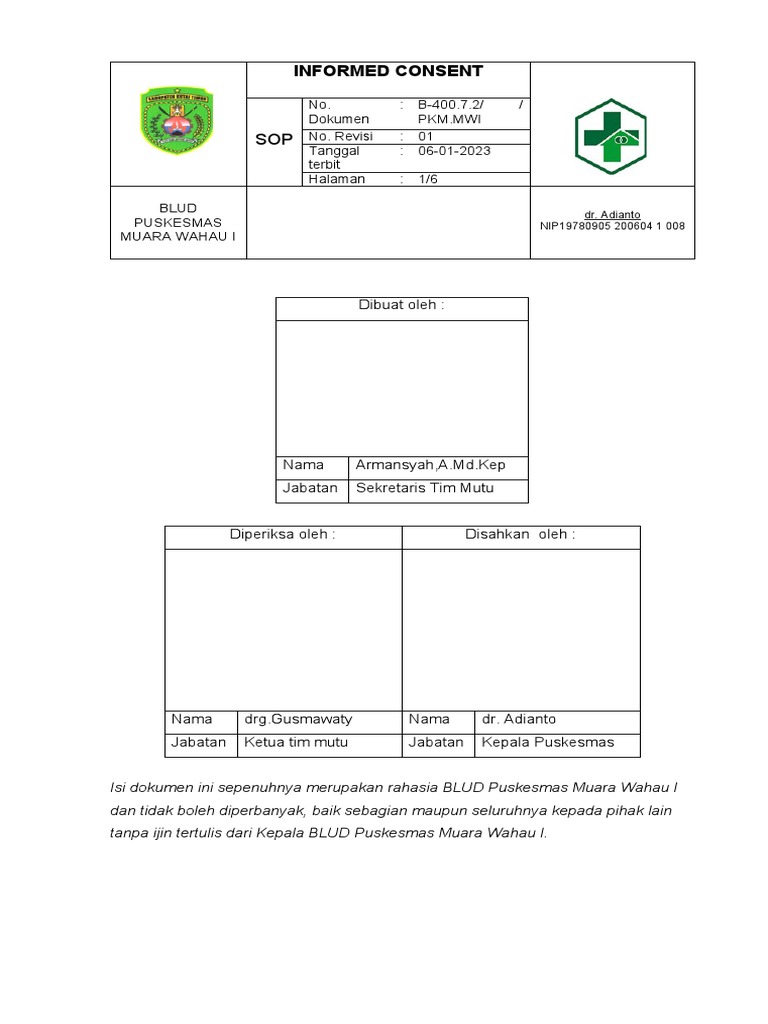 Sop Informed Consentt 2023 | PDF