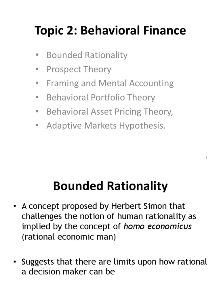 Topic 2 Behavioral Finance | PDF | Behavioral Economics | Rationality
