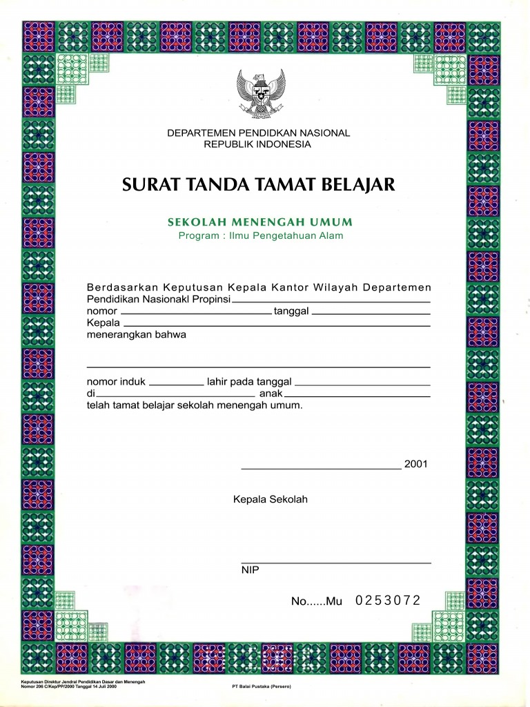 Blanko Ijazah | PDF