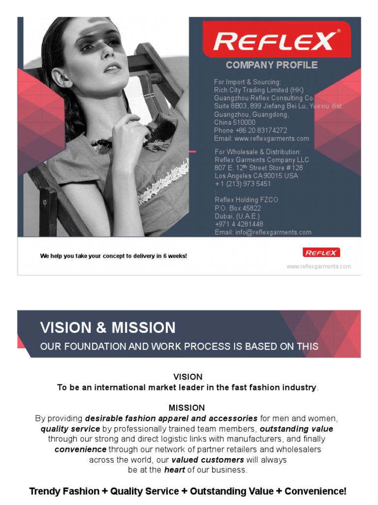 Reflex Garments Company Overview | PDF | Clothing | Fashion