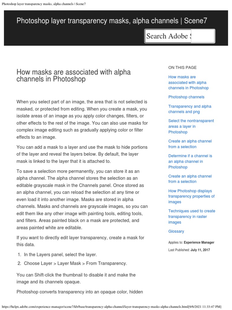 PS Transparency & Alpha Channels Guide | PDF | Adobe Photoshop | Software