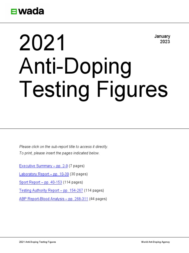 2021 WADA Anti-Doping Testing Data | PDF | Doping In Sport | Growth Hormone