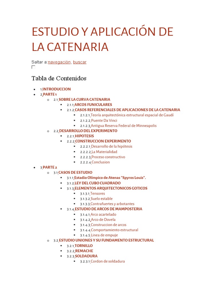 Estudio y Aplicación de La Catenaria | PDF | Tornillo | Remache