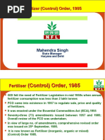 Fertiliser (Control) Order, 1985 | PDF | Controlled Substances Act ...