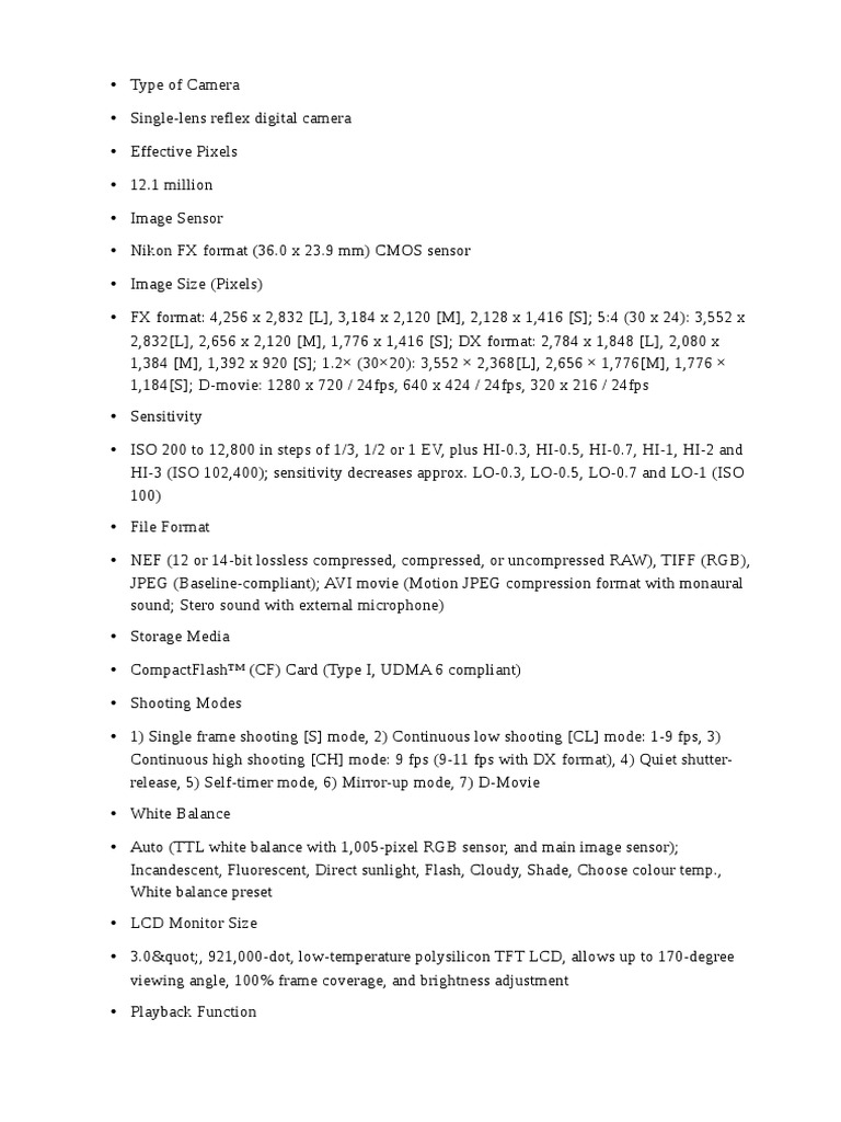 Nikon d3s Digital DSLR Camera | PDF | Camera Lens | Exposure (Photography)