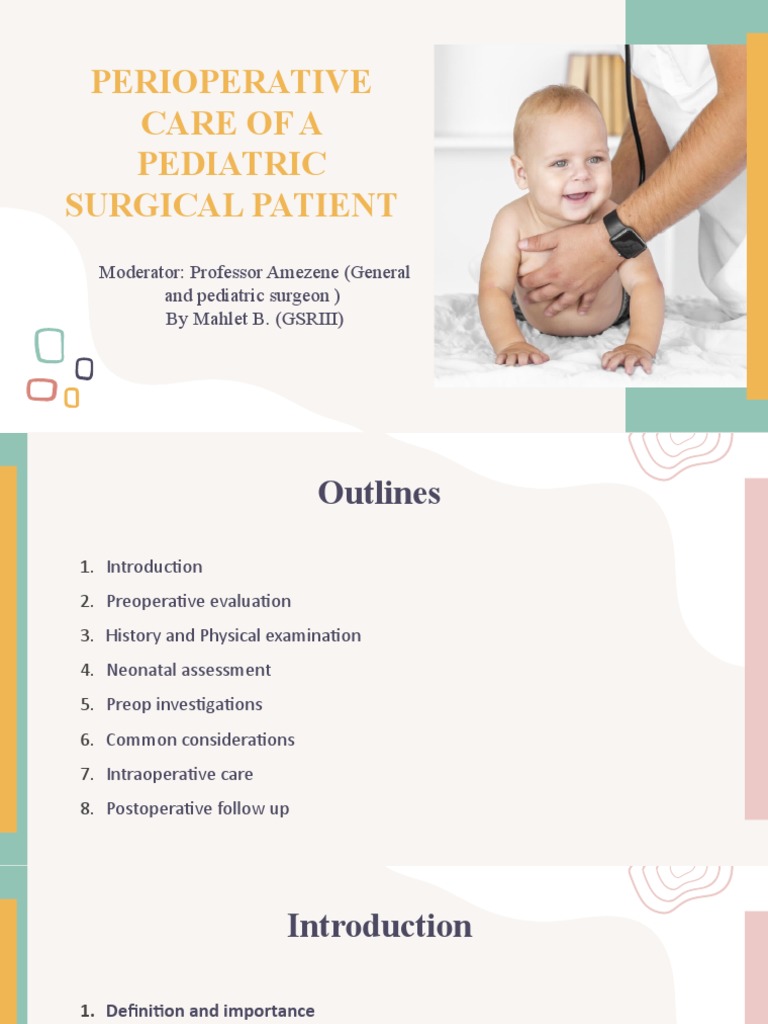 Perioperative Care of A Pediatric Surgical Patient | PDF | Surgery | Vaccines