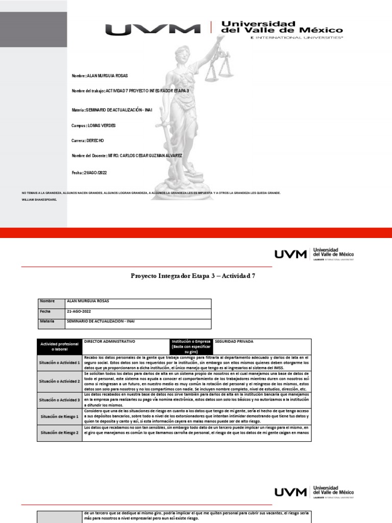 Alan...... A#7 Amr Proyecto Integrador Etapa 3 (19595) | PDF | Bancos | Bases de datos