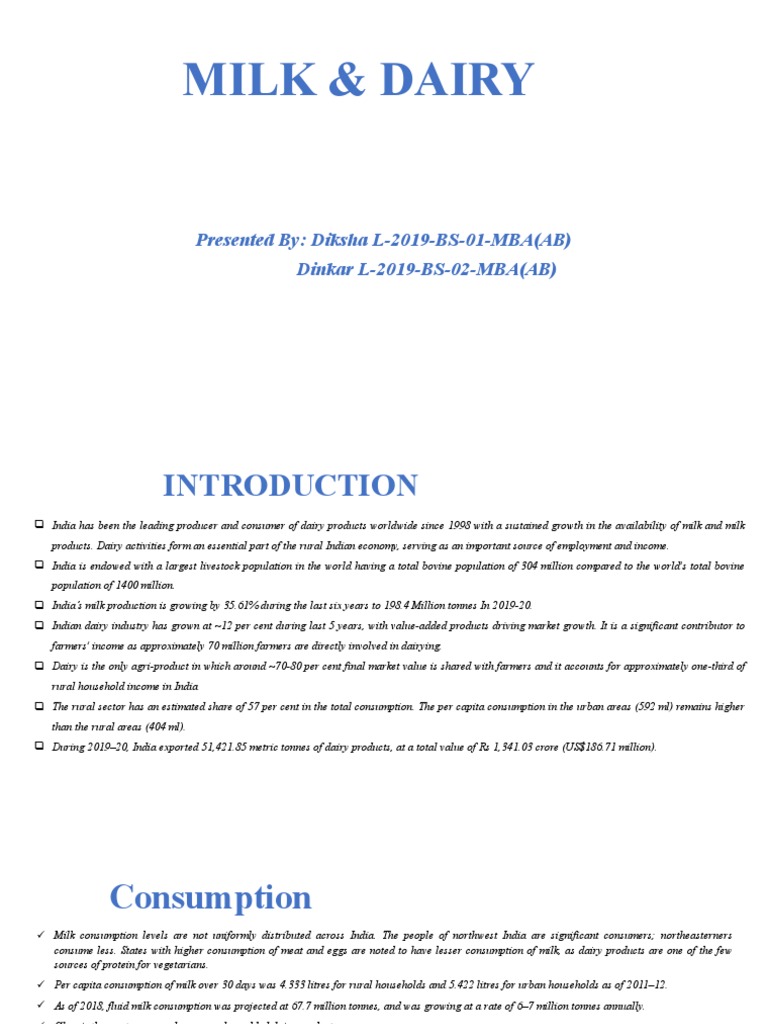 Milk N Dairy | PDF | Milk | Dairy