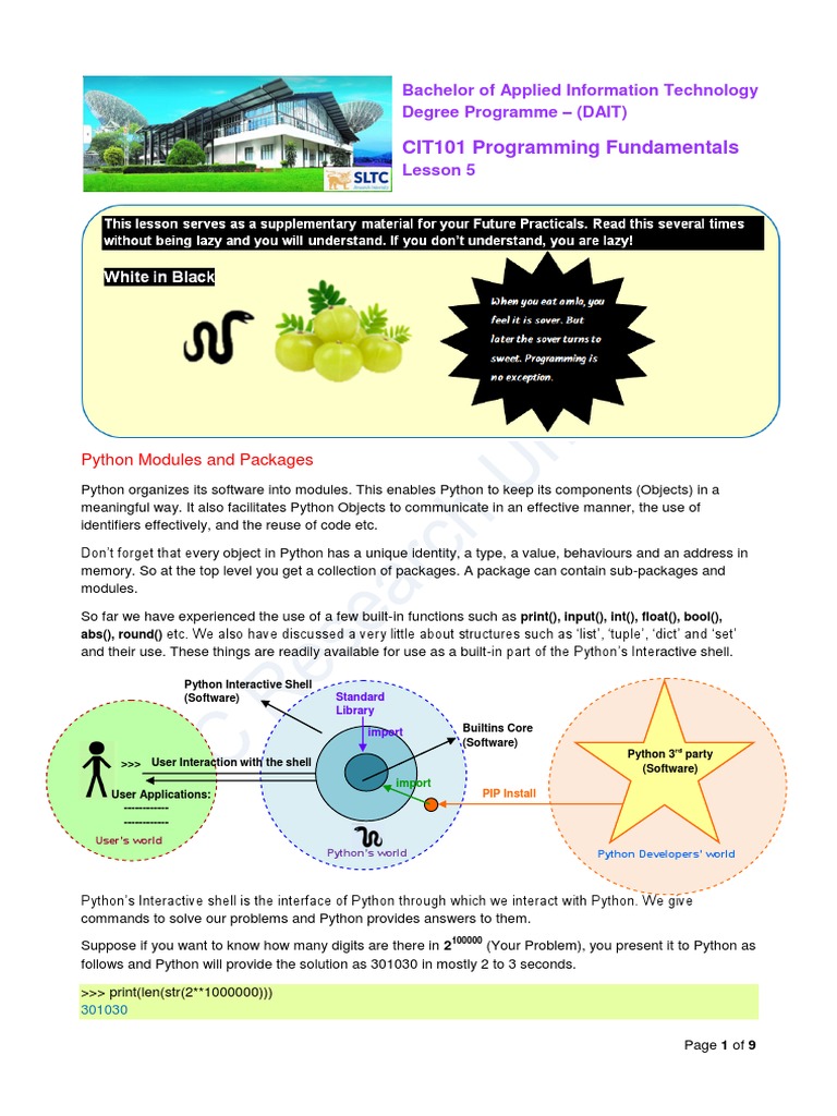CIT 101 Py Lesson 6 Final | Download Free PDF | Trigonometric Functions | Arithmetic