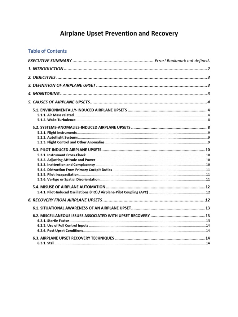 Airplane Upset Prevention and Recovery | PDF