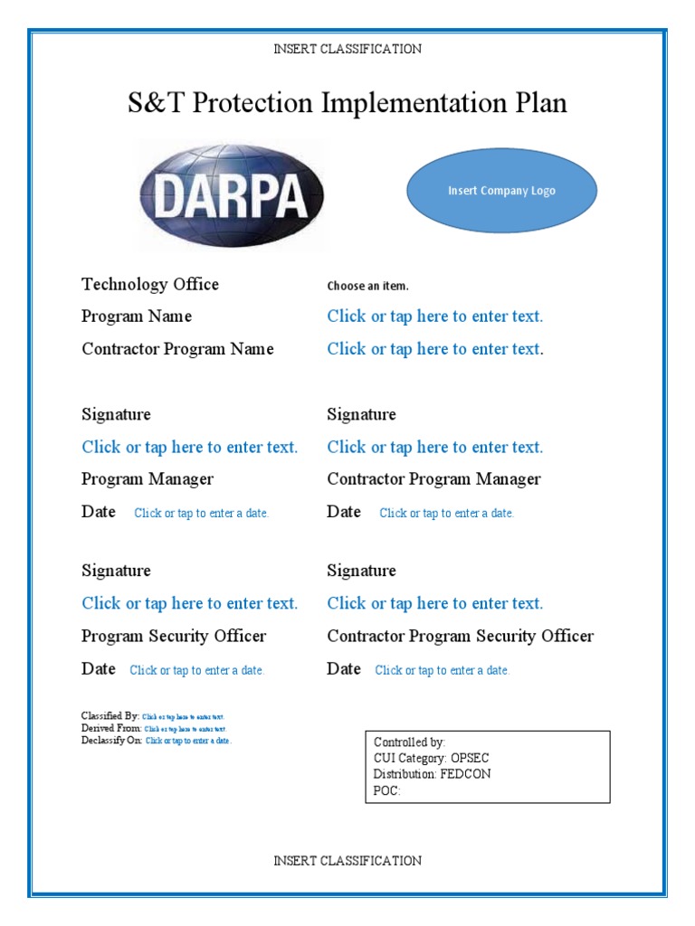 Attachment 2 - DARPA S T Protection Implementation Plan | PDF ...