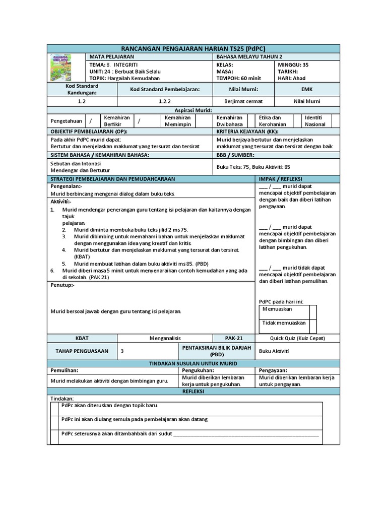 Contoh RPH PSV | PDF