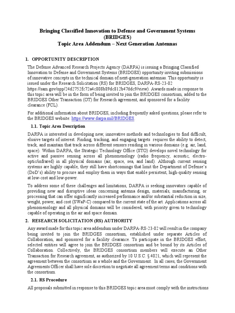 Darpa RS 23 02 01 | PDF | Darpa | Innovation Darpa RS 23 02 01 | PDF | Darpa | Innovation