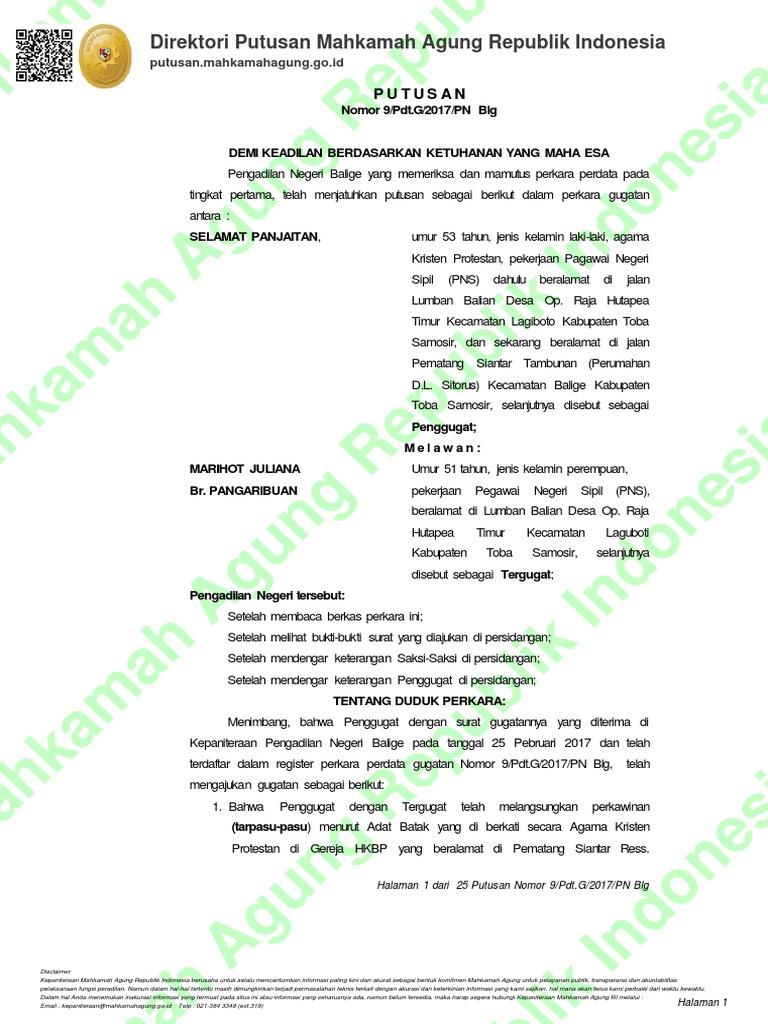 Putusan 9 PDT.G 2017 PN BLG 20230324115410 | PDF