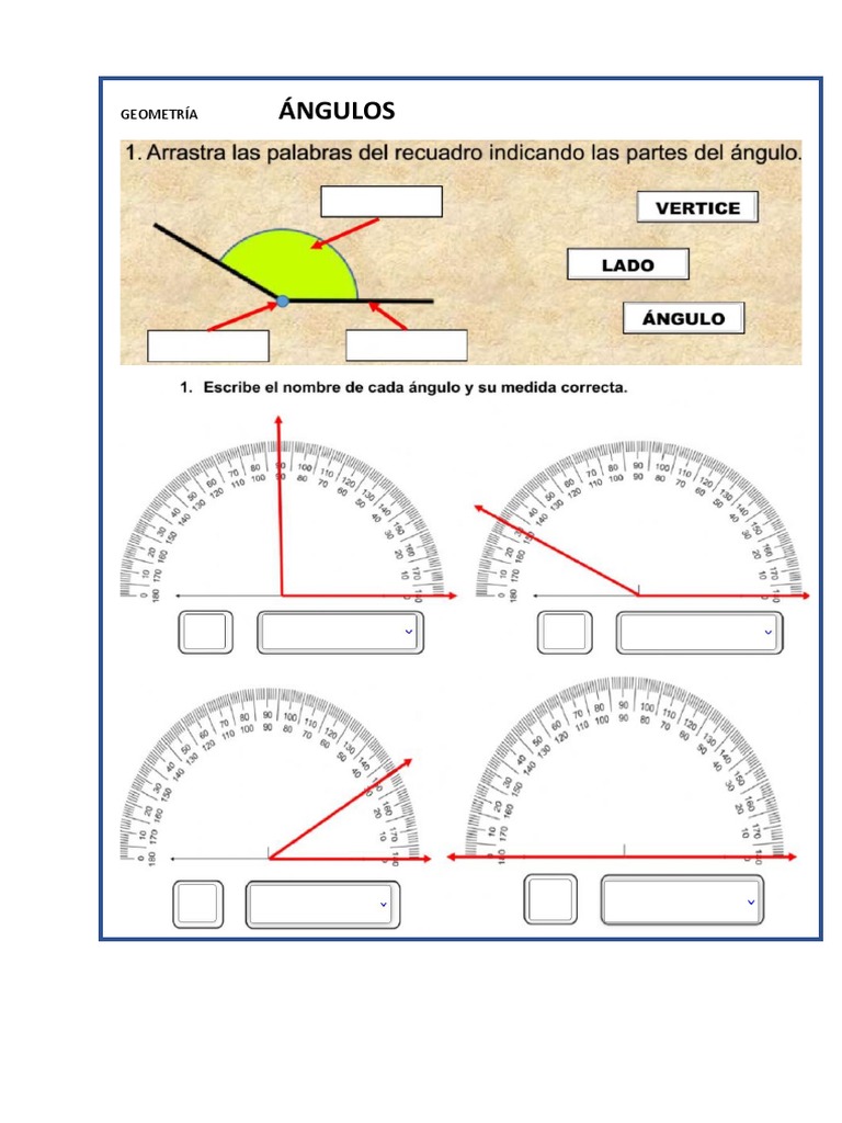 Geometria Ángulos HT1 | PDF
