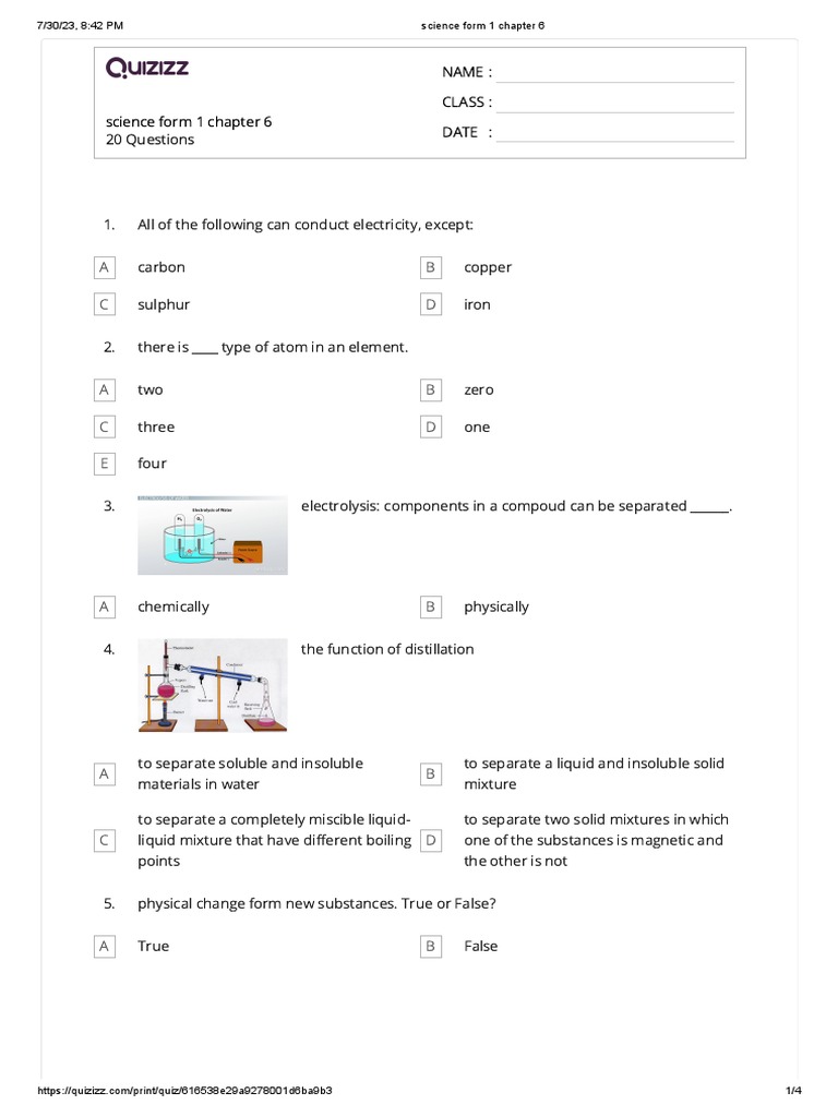 Science Form 1 Chapter 6 | PDF