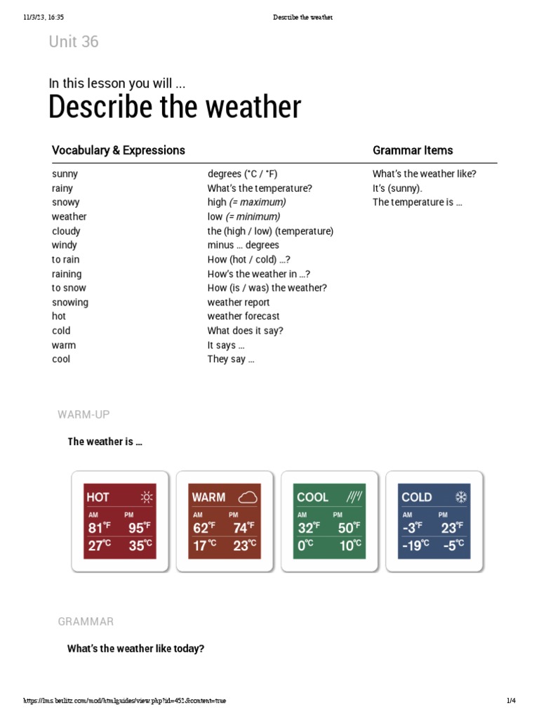 Describe The Weather | PDF | Weather | Weather Forecasting