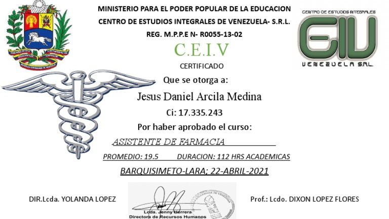 Certificado Farmacia 1 | PDF