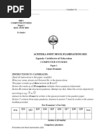 UNEB ICT Sample Question Paper1 MARKING GUIDE | PDF | Computer Network ...