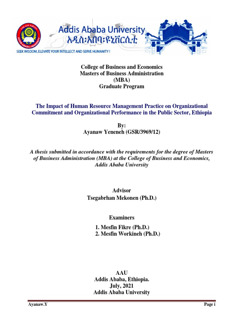 Ayanaw Yeneneh | PDF | Human Resource Management | Performance Appraisal