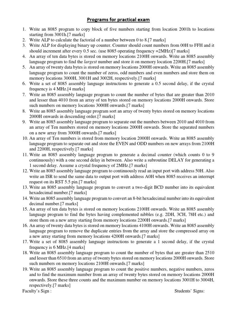 Program 4 Practicals Pdf Assembly Language Computer Data