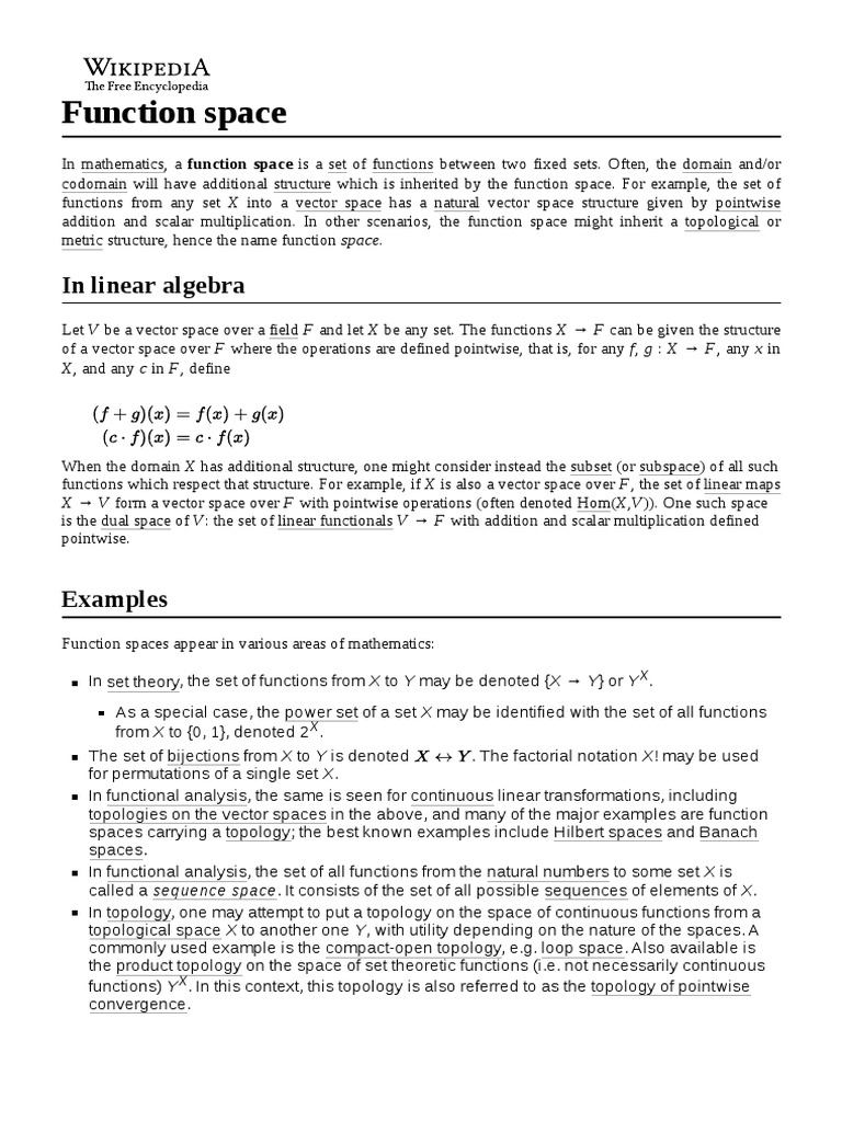 Function Space Pdf Function Mathematics Vector Space 5308