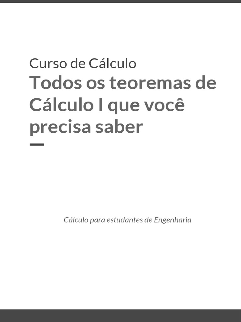 Teoremas Essenciais de Cálculo I | PDF | Derivado | Integrante