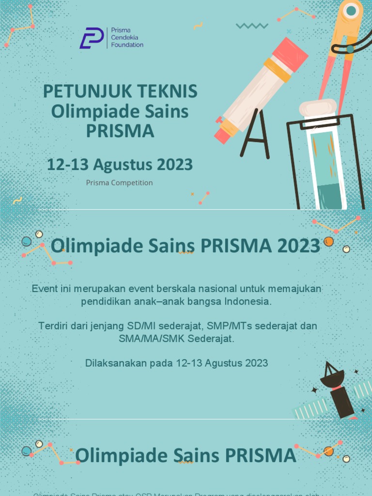 Petunjuk Teknis Olimpiade Sains Prisma 2023 | PDF | Sains & Matematika