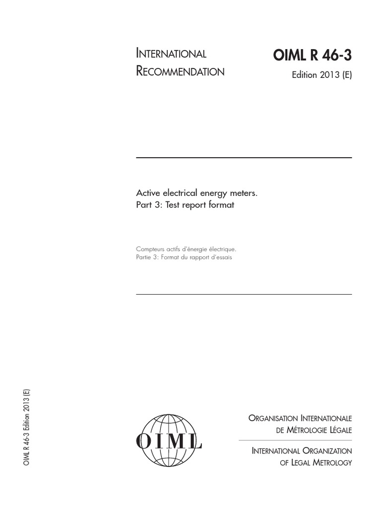 OIML R0046 Parte 3 2012 | PDF | Electrical Engineering | Quantity