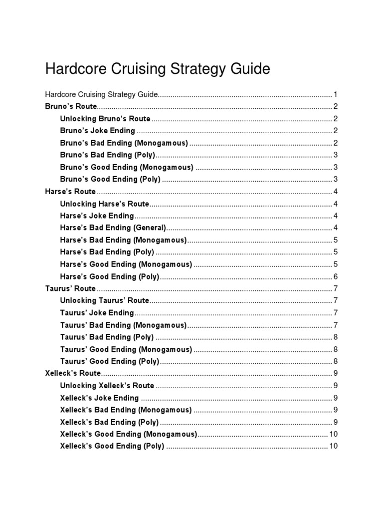 Hardcore Cruising Strategy Guide | PDF