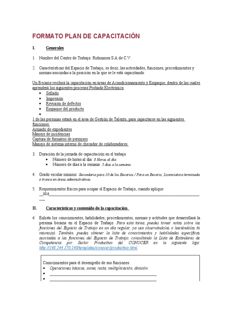 Programa de Capacitacion JCF | PDF