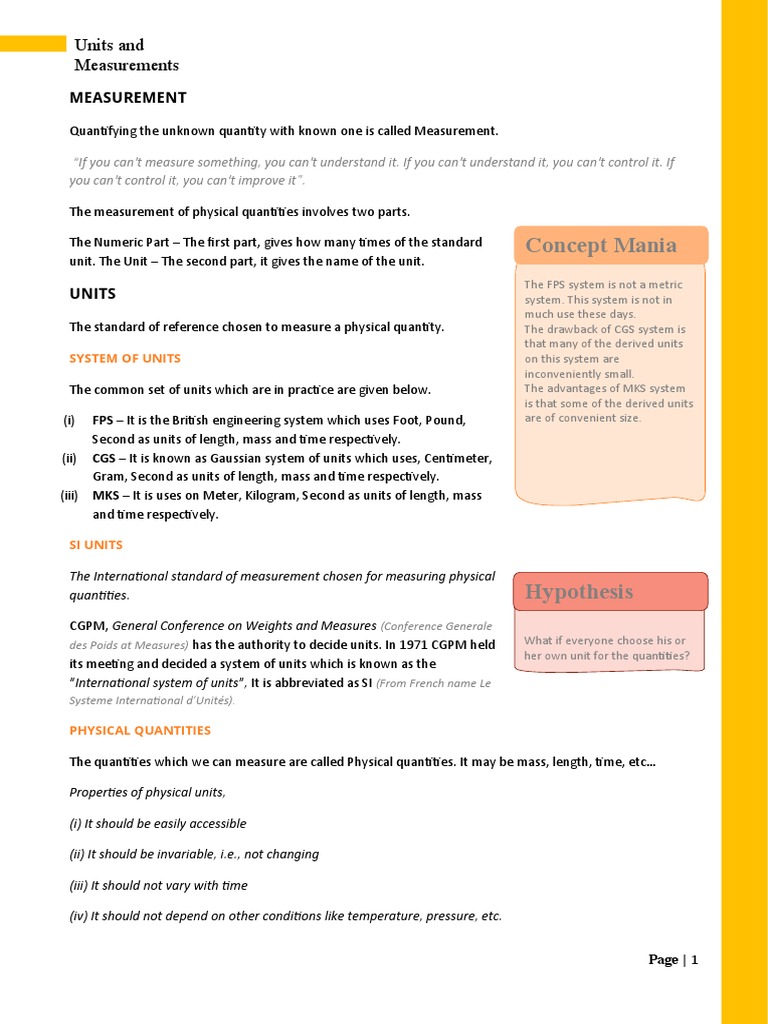 Units and Measurements | Download Free PDF | Significant Figures ...
