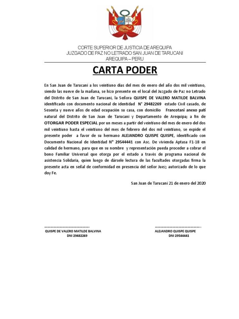 Carta Pode1 | PDF