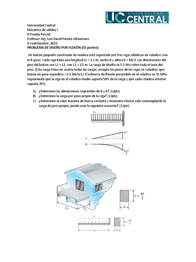 Examen 2 | PDF | Viga (Estructura) | Doblar