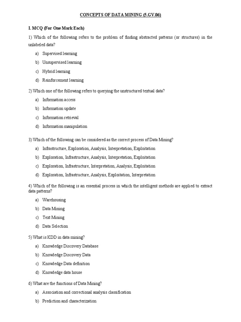 Aie - Concept of Data Mining | Download Free PDF | Data Mining | Cluster Analysis