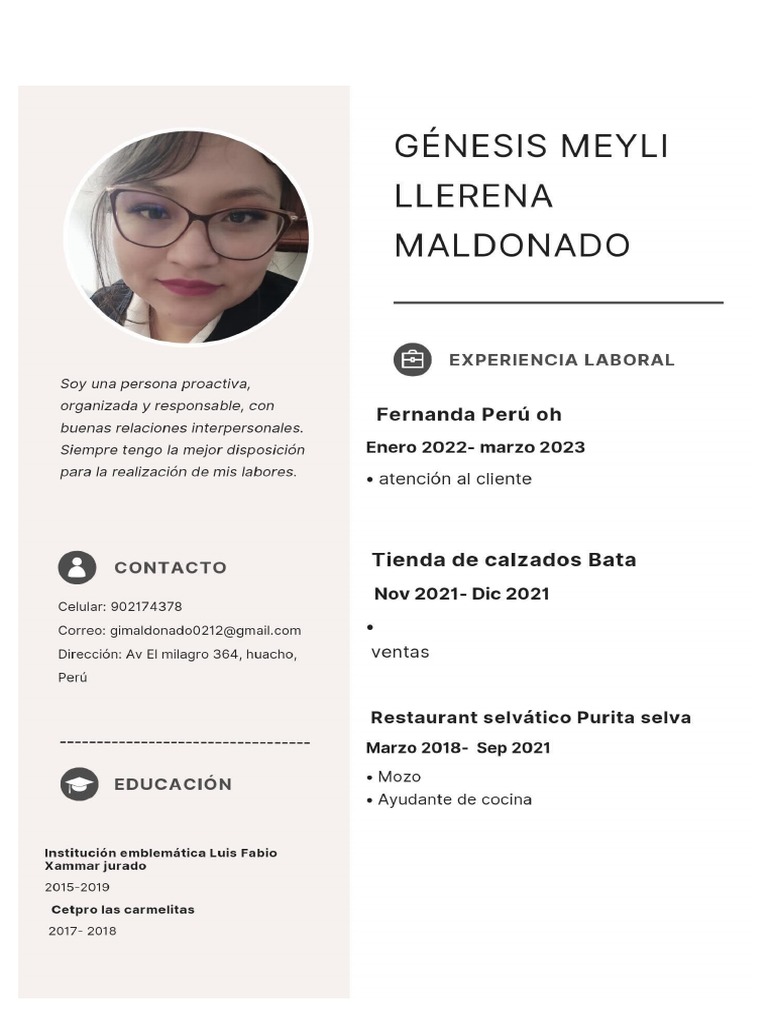 CV, Génesis Llerena Maldonado | PDF