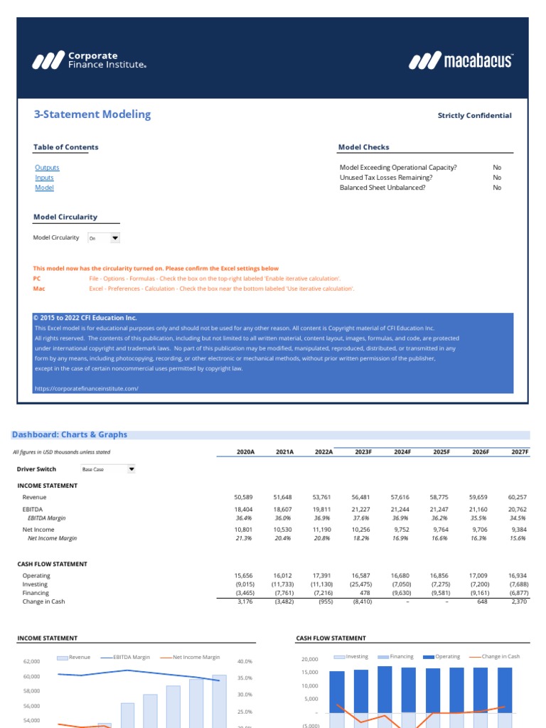 3-Statement Model (Complete) | PDF