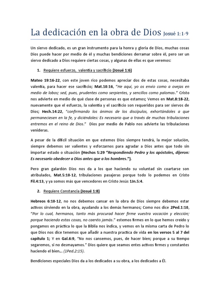 La Dedicación en La Obra de Dios (Meditacion Caballeros) | Descargar gratis PDF | Jesús ...